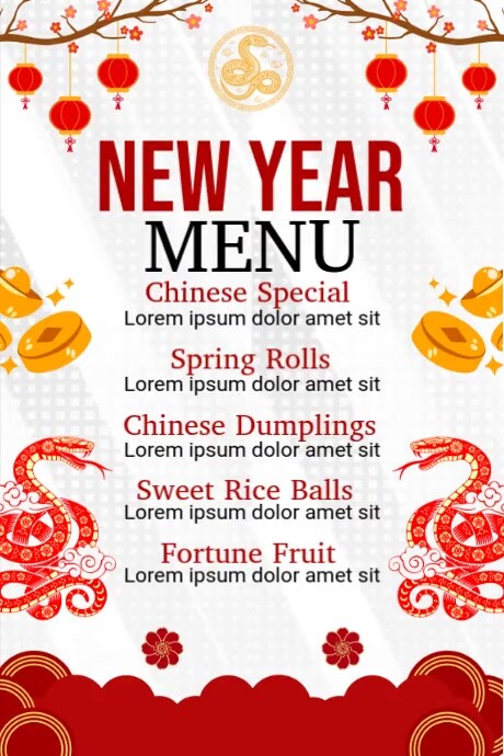 New Year Menu Template | PosterMyWall