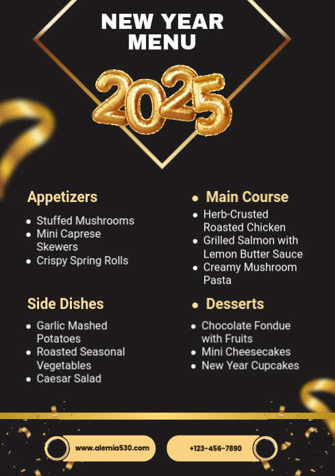 New Year Menu Template | PosterMyWall