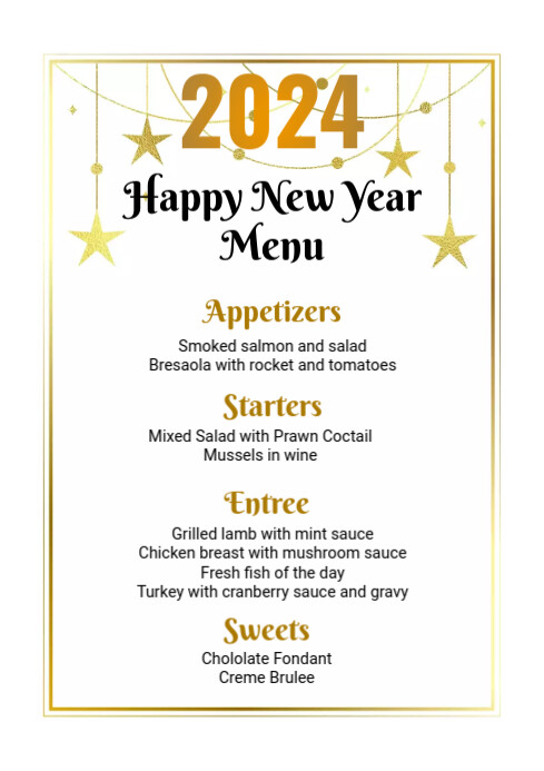 Copy of New Year Menu | PosterMyWall