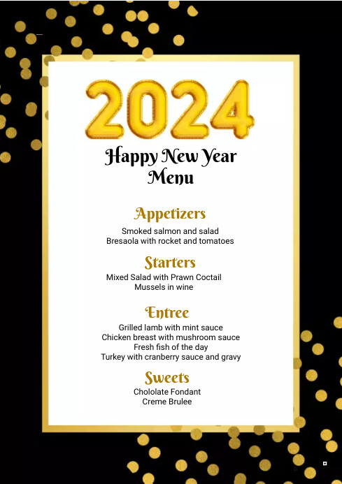 New Year Menu Template | PosterMyWall