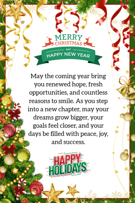 New Year Message Ad Template | PosterMyWall