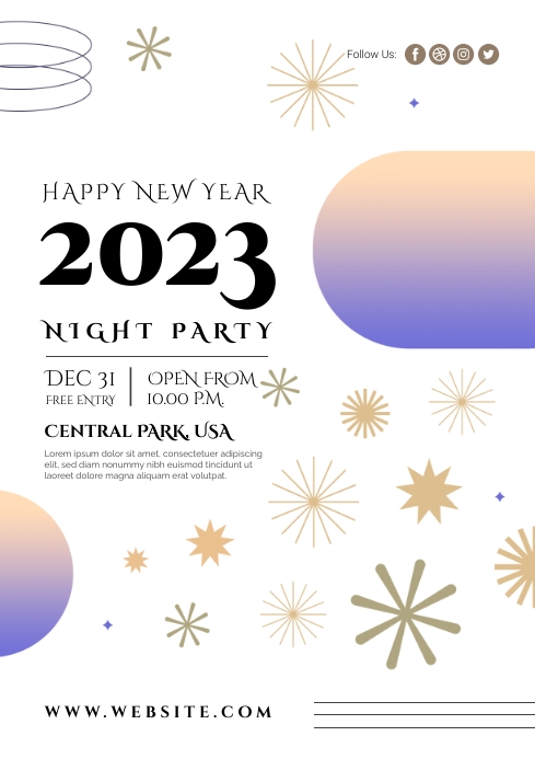 New Year Night Party 2023 Poster Template | PosterMyWall