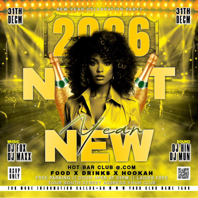 Plantilla de NEW YEAR NIGHT PARTY 2026 | PosterMyWall