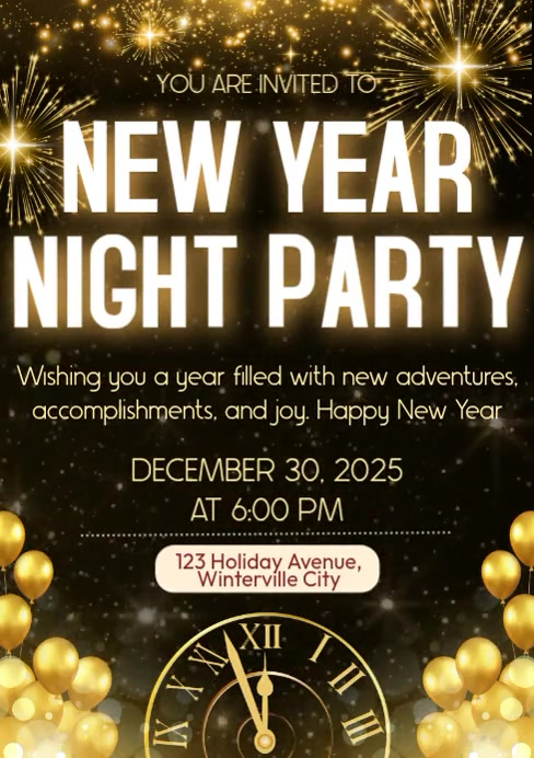 New Year Night Party Template | PosterMyWall