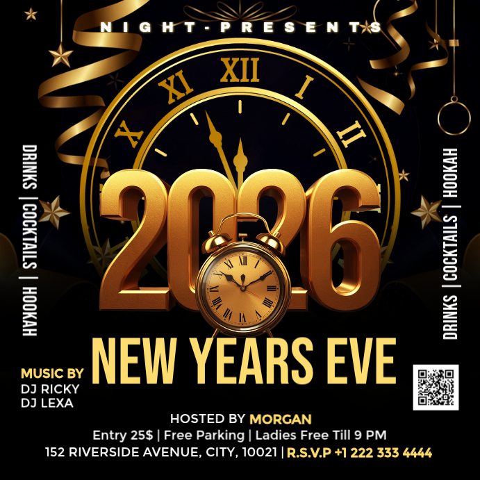 New year night party flyer Template | PosterMyWall
