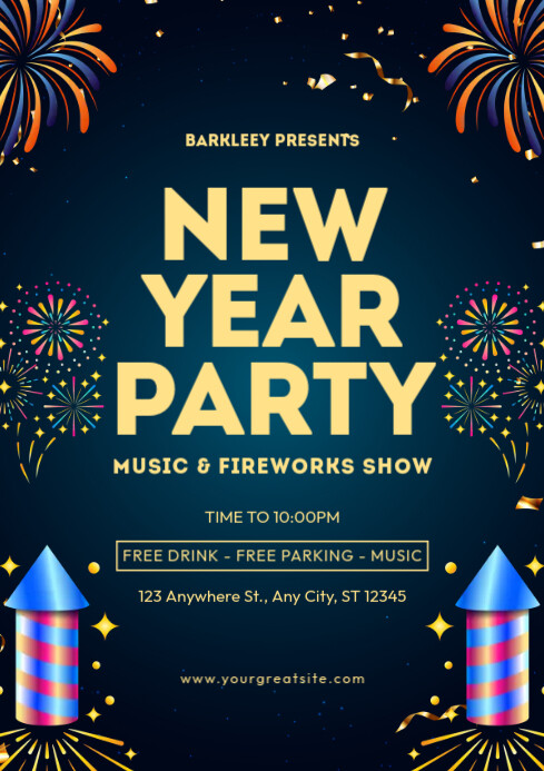 New Year Party 2024 Template | PosterMyWall