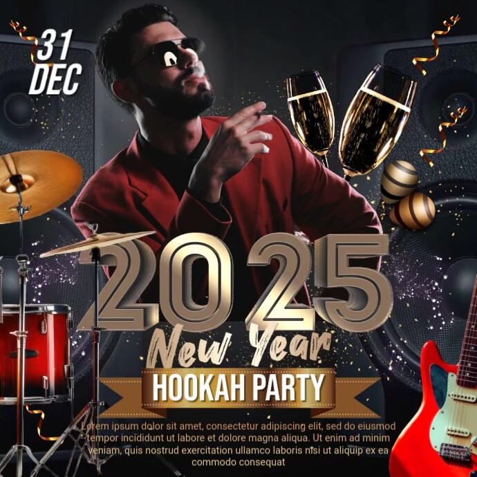 New Year Party 2025 Template | PosterMyWall