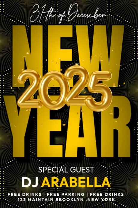New Year Party 2025 Template | PosterMyWall