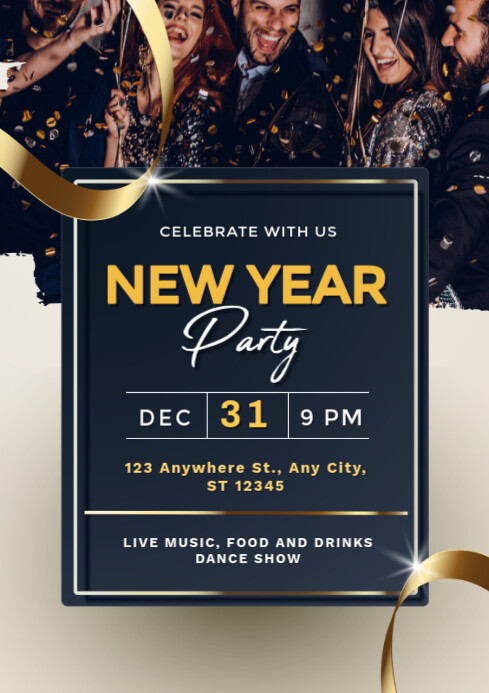 New year party card Template | PosterMyWall