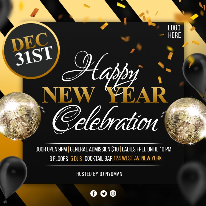 New Year Party Celebration Template | PosterMyWall