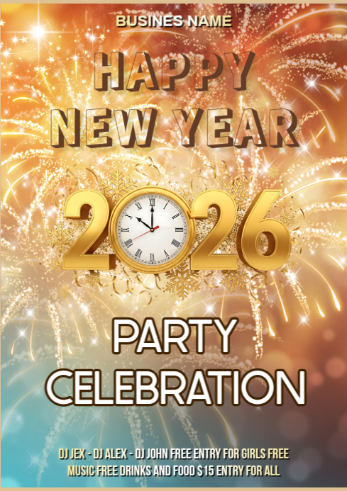 New Year Party Celebration Template | PosterMyWall