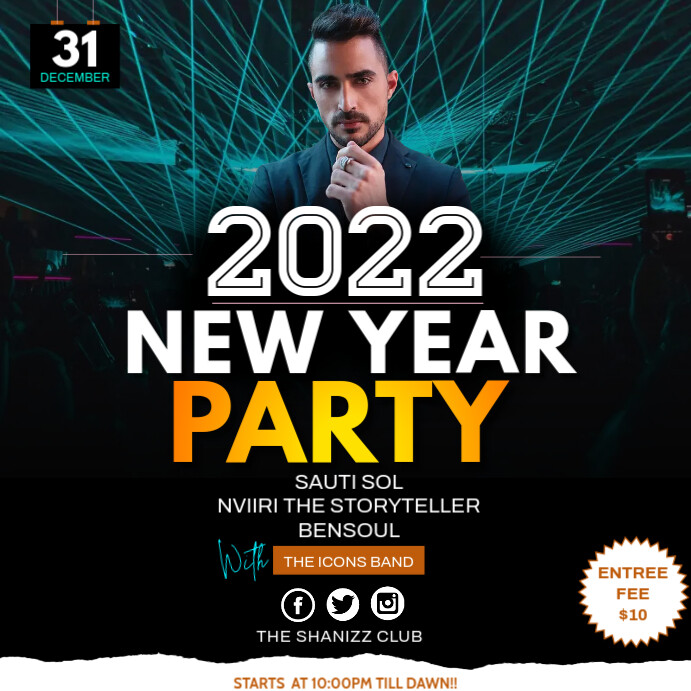 New year party Template | PosterMyWall
