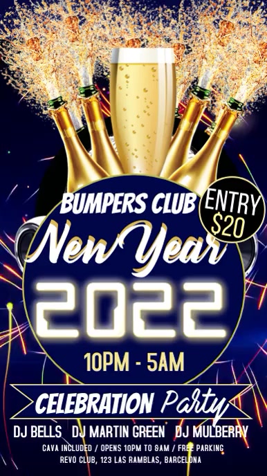 New Year Party Events Digital Template | PosterMyWall