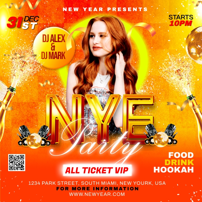 New Year Party Flyer Template | PosterMyWall