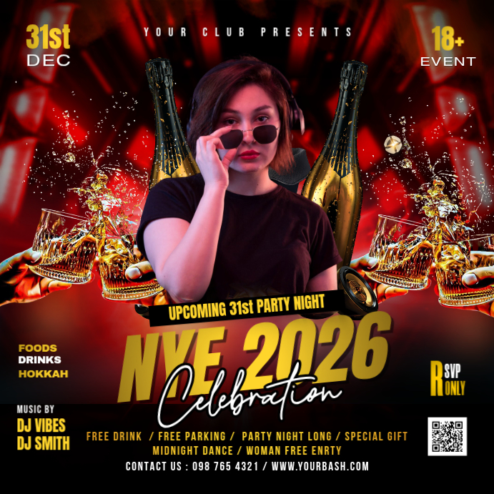 New year party flyer Template | PosterMyWall
