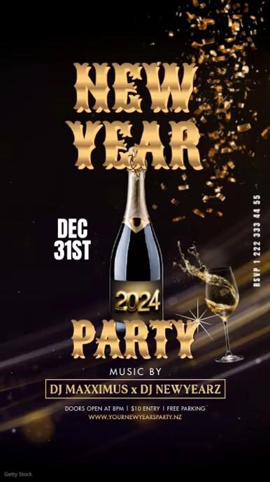 New Year Party Flyer Invitation Ad Video | PosterMyWall