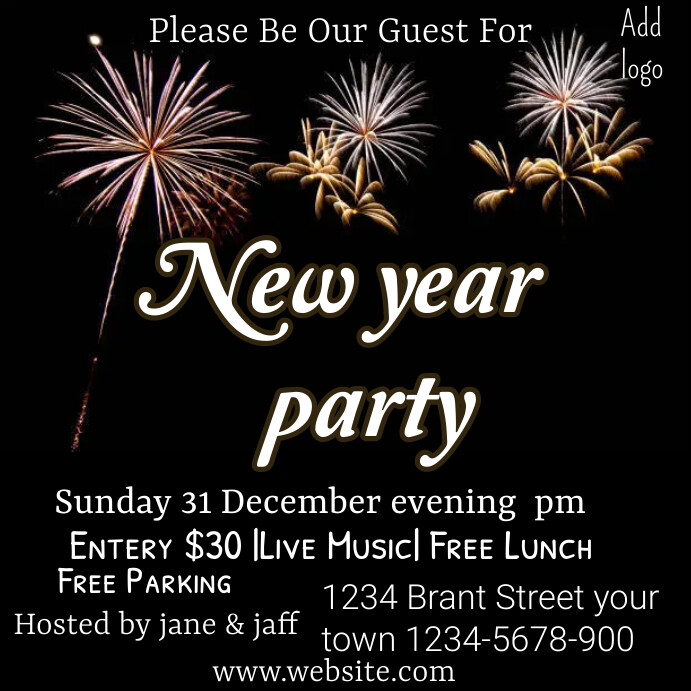 New year party Instagram post Template | PosterMyWall