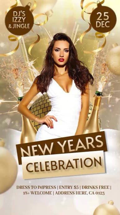 new year party invitation 2025 template | PosterMyWall