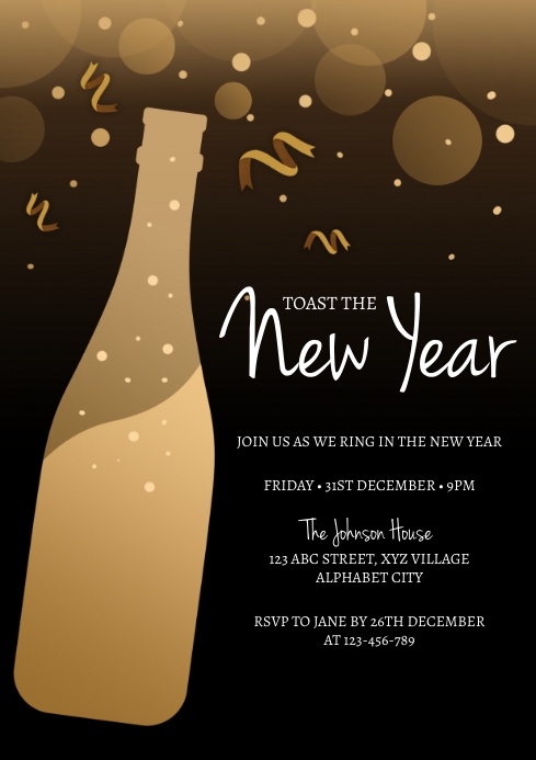 New Year Party Invitation Template | PosterMyWall