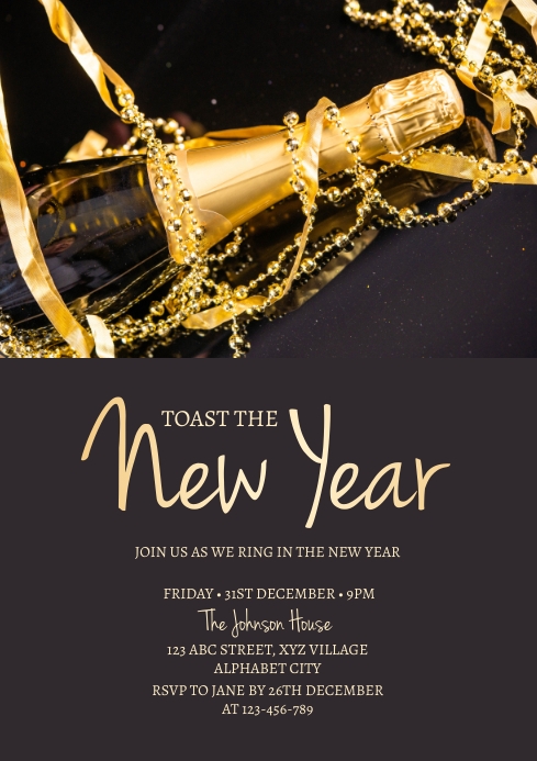 New Year Party Invitation Template | PosterMyWall