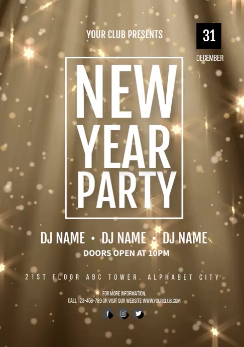 New Year Party Invitation Template | PosterMyWall