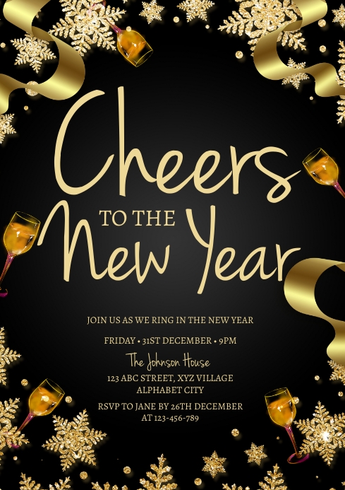 New Year Party Invitation Template | PosterMyWall
