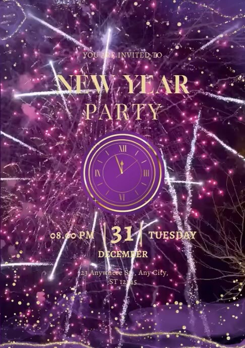 New Year Party Invitation Template | PosterMyWall