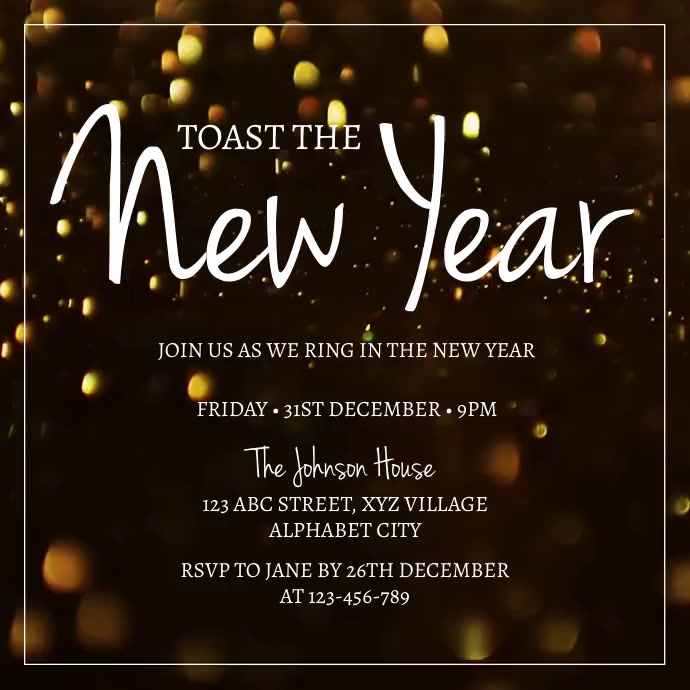 New Year Party Invitation Template | PosterMyWall