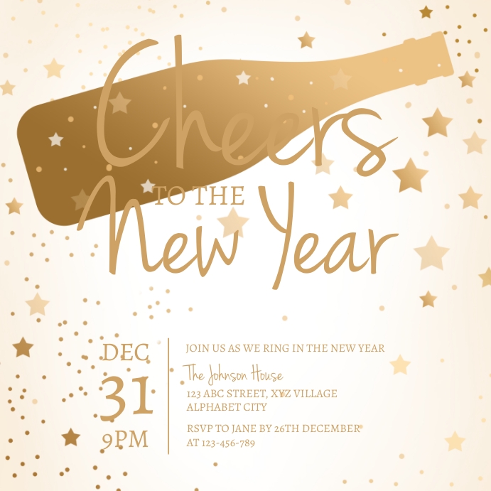 New Year Party Invitation Template | PosterMyWall