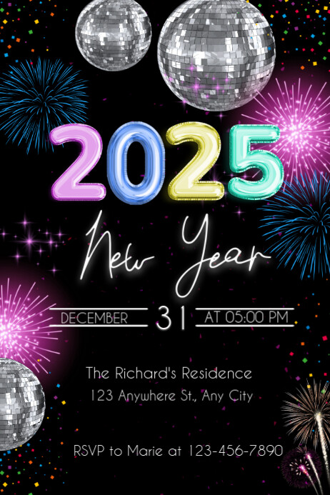 New year party invitation Template | PosterMyWall