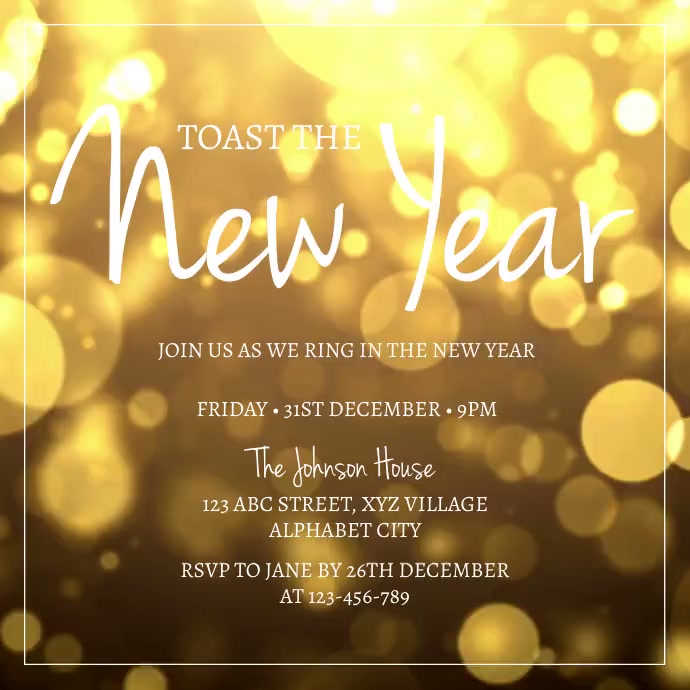 New Year Party Invitation Template | PosterMyWall