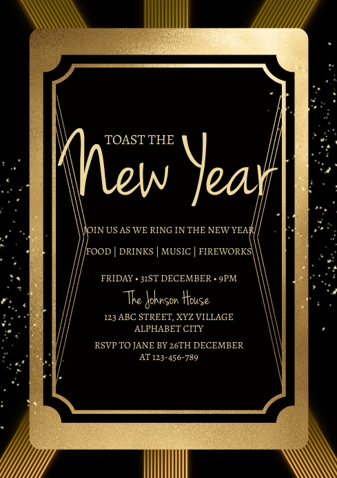 New Year Party Invitation Template | PosterMyWall