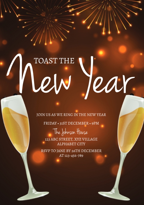 New Year Party Invitation Template | PosterMyWall