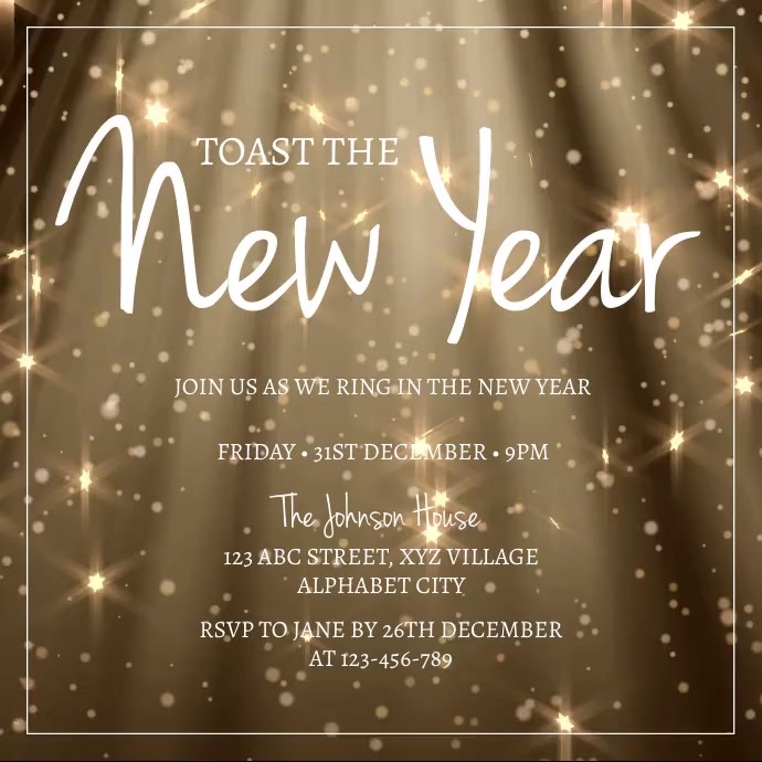 New Year Party Invitation Template | PosterMyWall