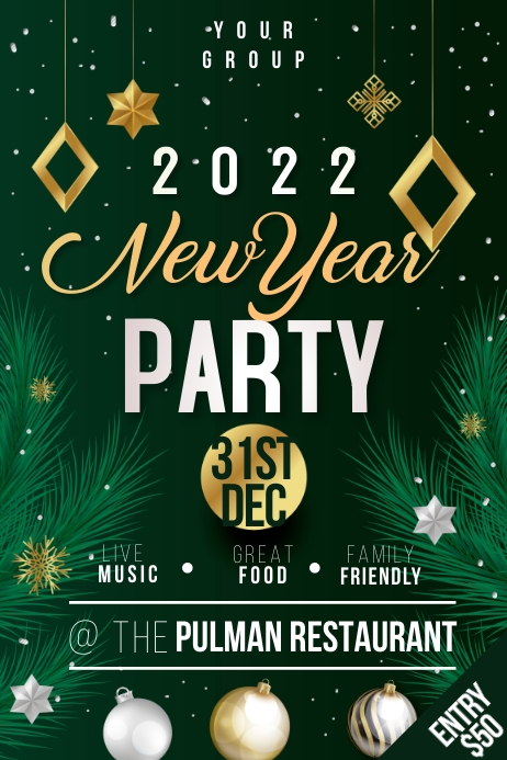 Copy of New Year party invitation poster | PosterMyWall