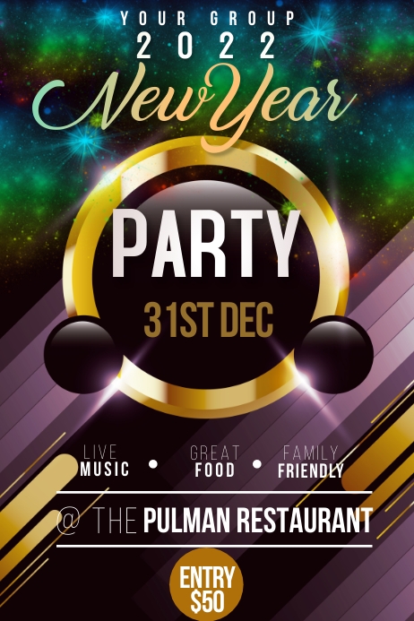 New Year party invitation poster Template | PosterMyWall