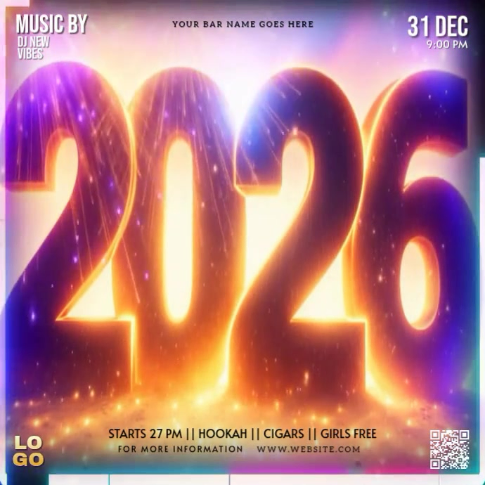 New Year Party Invitation Template | PosterMyWall