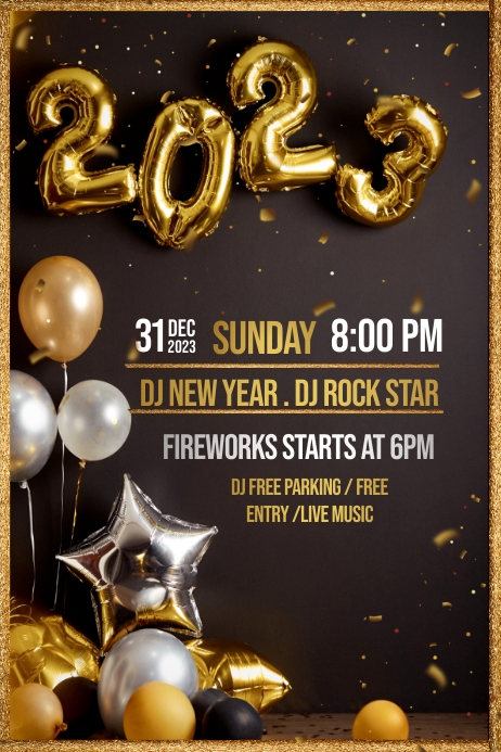 new year party invites Template | PosterMyWall