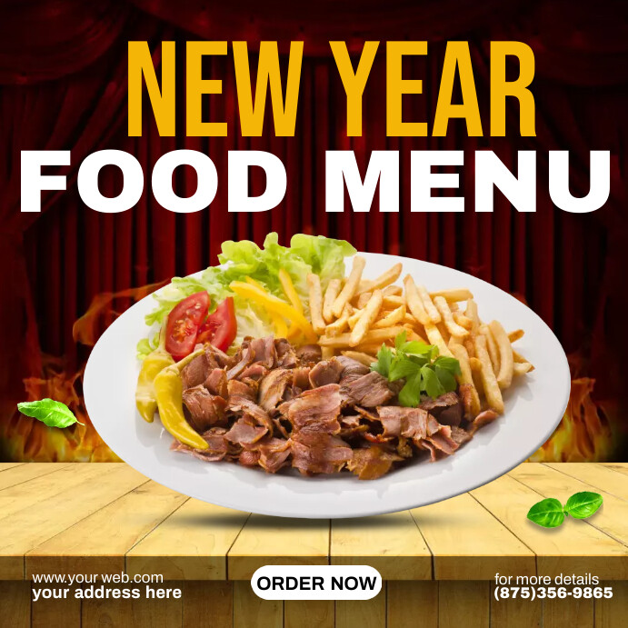 New Year Party Menu Template | PosterMyWall