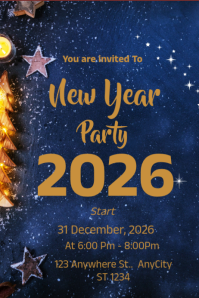 New Year Eve Celebration Invitation Poster. Template | PosterMyWall