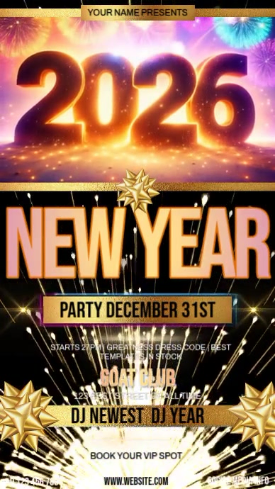 Modèle New Year Party Template | PosterMyWall
