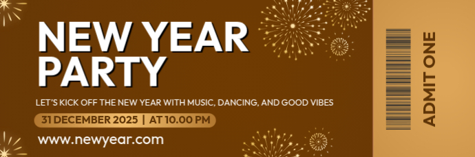 New Year Party Ticket Event Template | PosterMyWall