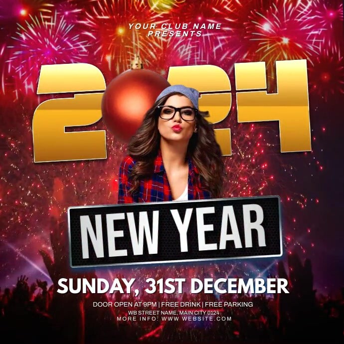 new year party video ads flyer Template | PosterMyWall