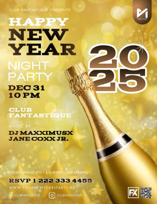 New Year Party Video Flyer Ad Template | PosterMyWall