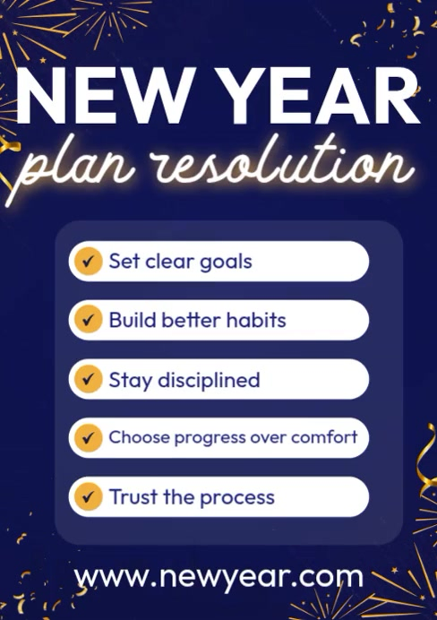 New Year Plan Resolution Template | PosterMyWall