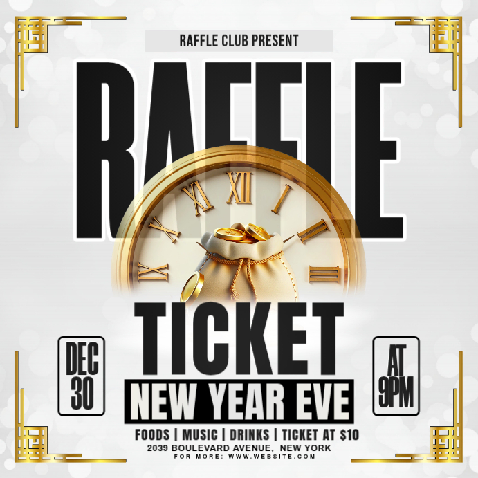 New Year Raffle Ticket Template | PosterMyWall