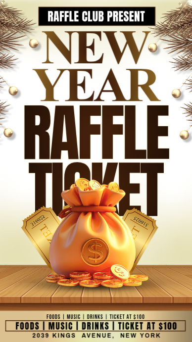 New-Year-Raffle-Ticket -Instagram Story Template | PosterMyWall