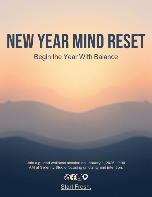 Modèle New Year Reset Flyer Template – Wellness & Mindfulness Event ...