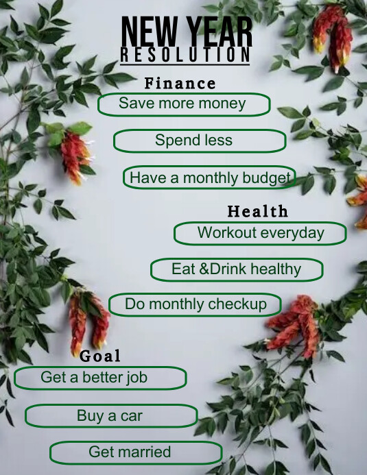 New year resolution Template | PosterMyWall