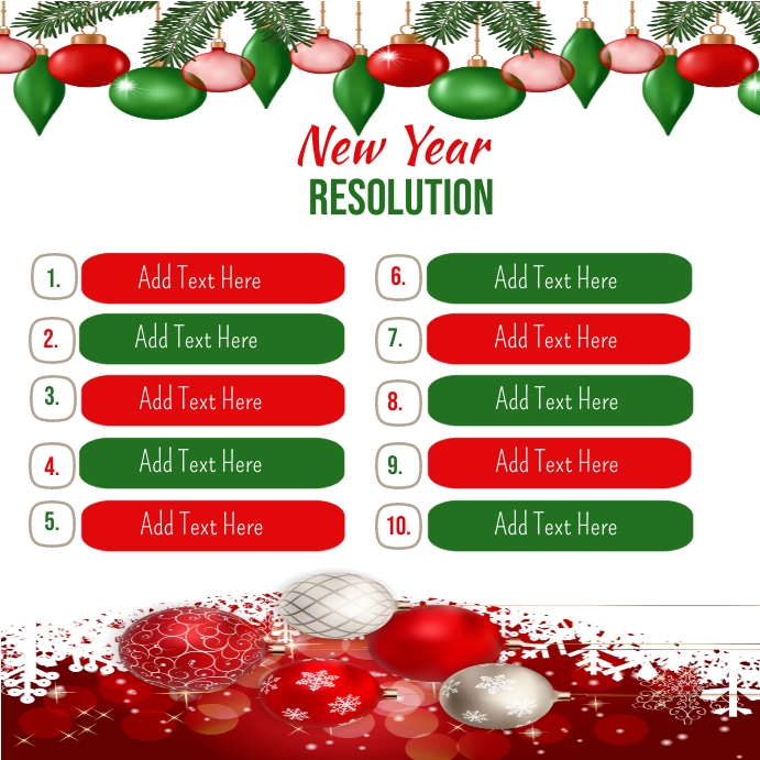 new year resolution instagram post (1) Template | PosterMyWall